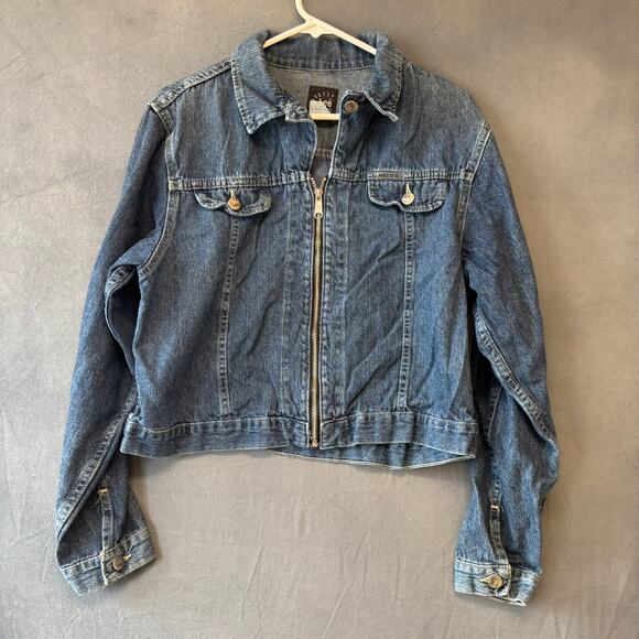 Lee | Jackets & Coats | Vintage Lee Dungarees Jean Jacket Denim Riveted Made In Usa Y2k Biker ...